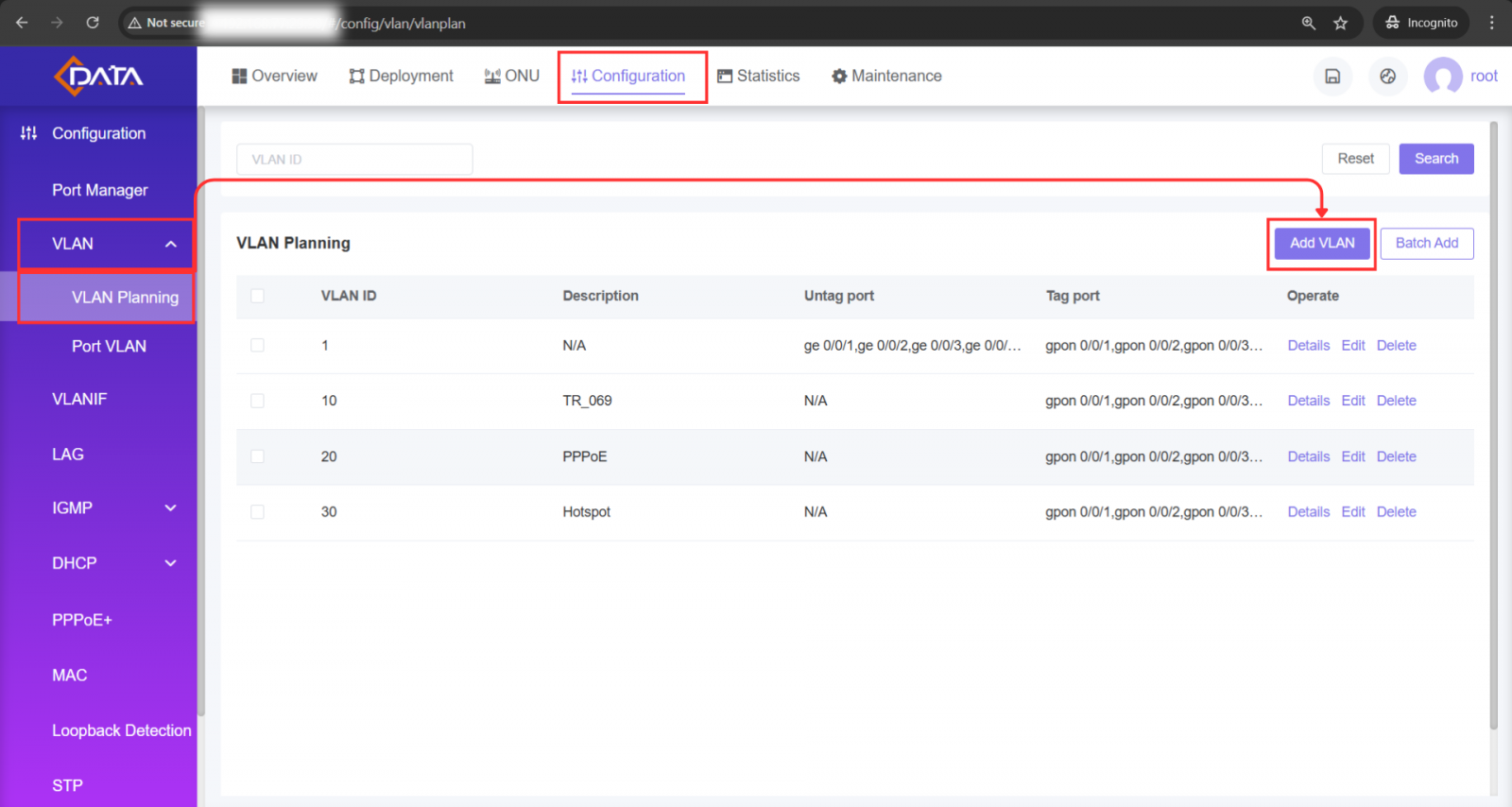 Citraweb.com : Implementasi VLAN di OLT dan ONU C-Data